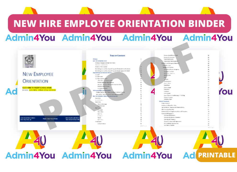 New Hire Employee Orientation Binder – Admin For You