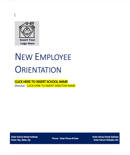 New Hire Employee Orientation Binder – Admin For You