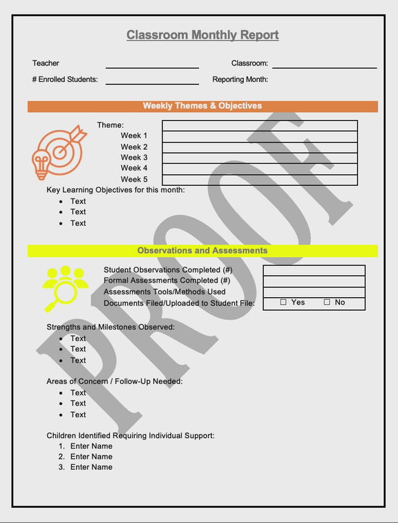 Classroom Monthly Reporting Tool (Word Template) – Admin For You