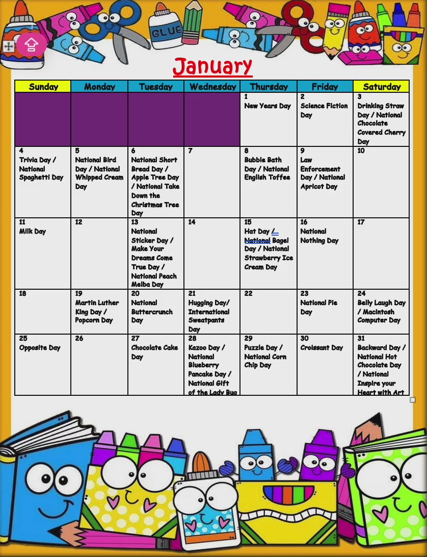 2026 National and FUN Holiday - 12-Month Calendar – Admin For You