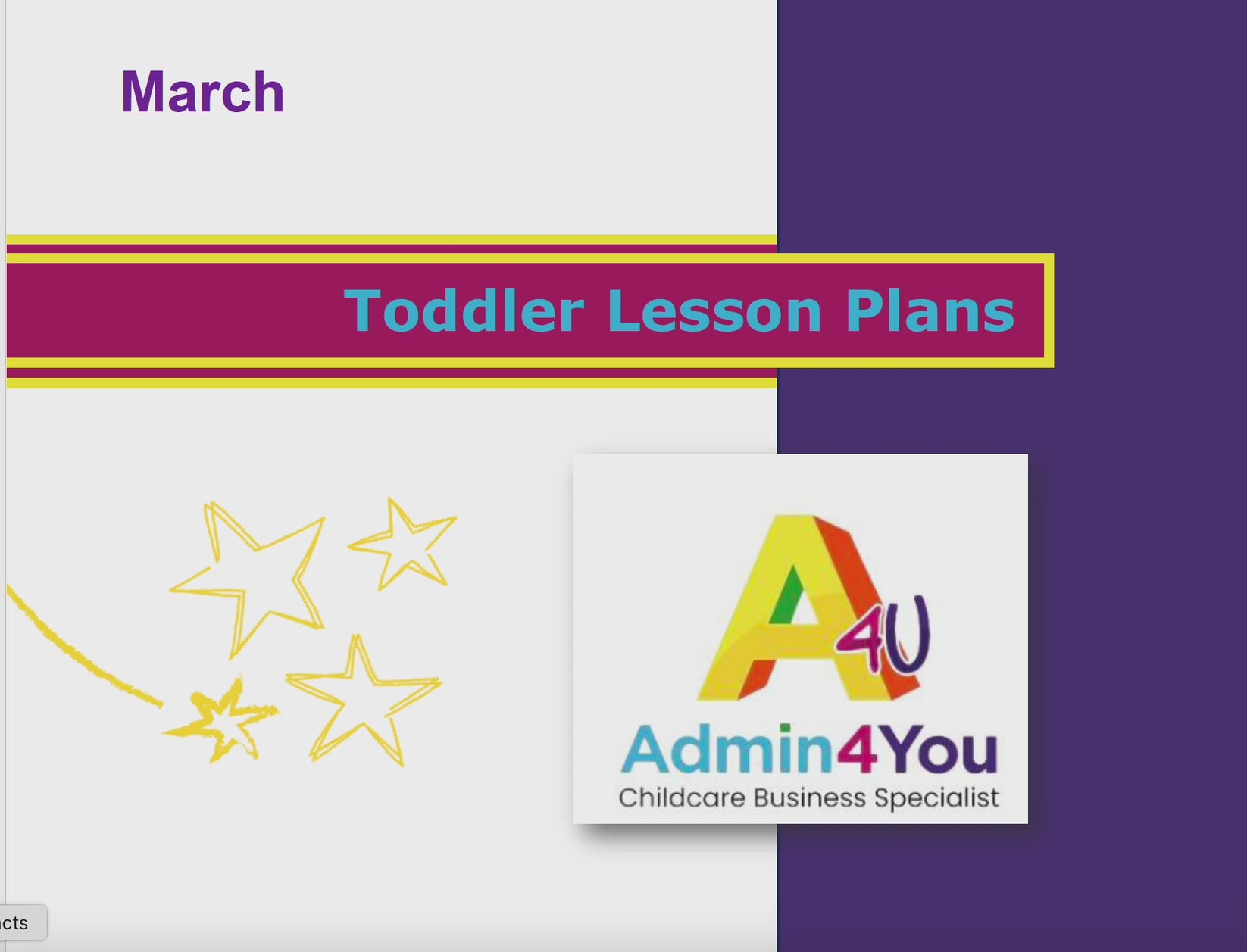 March Toddler Lesson Plans Version 1 – Admin For You