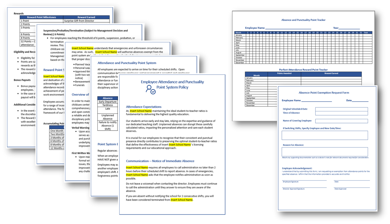 Employee Attendance and Punctuality Point System and Absence Tracker ...