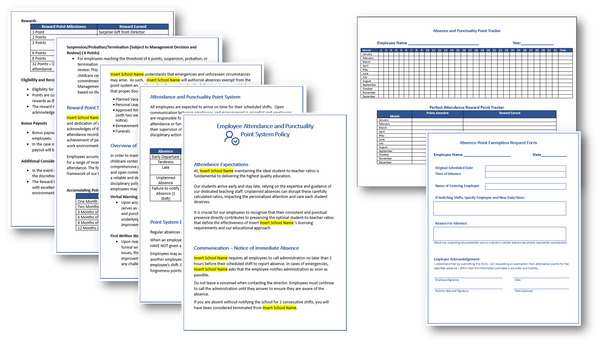 Employee Attendance and Punctuality Point System and Absence Tracker ...