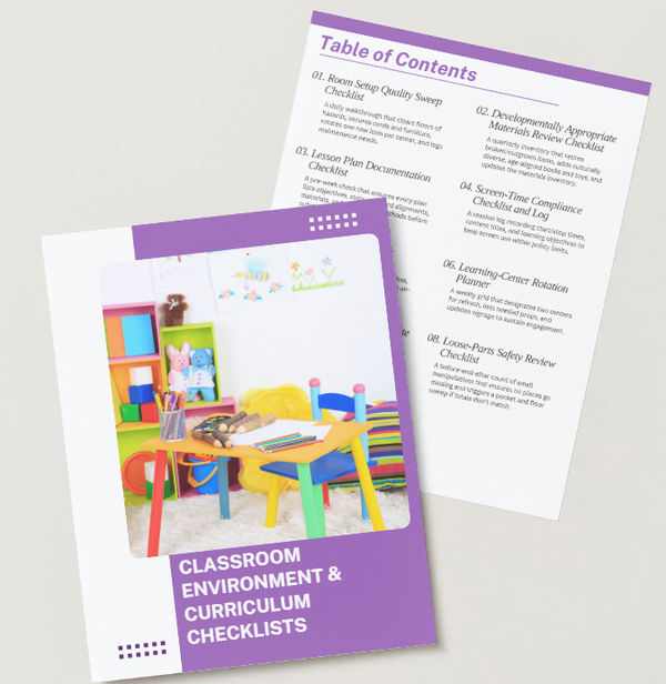 SOP Series: Classroom Environment and Curriculum Checklist Bundle ...