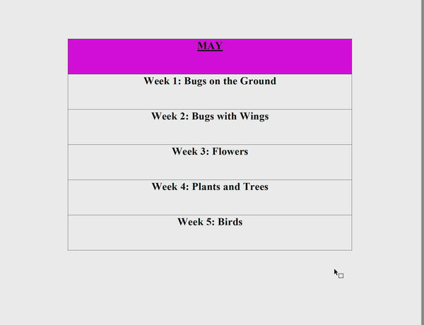 May Infant Lesson Plans – Admin For You