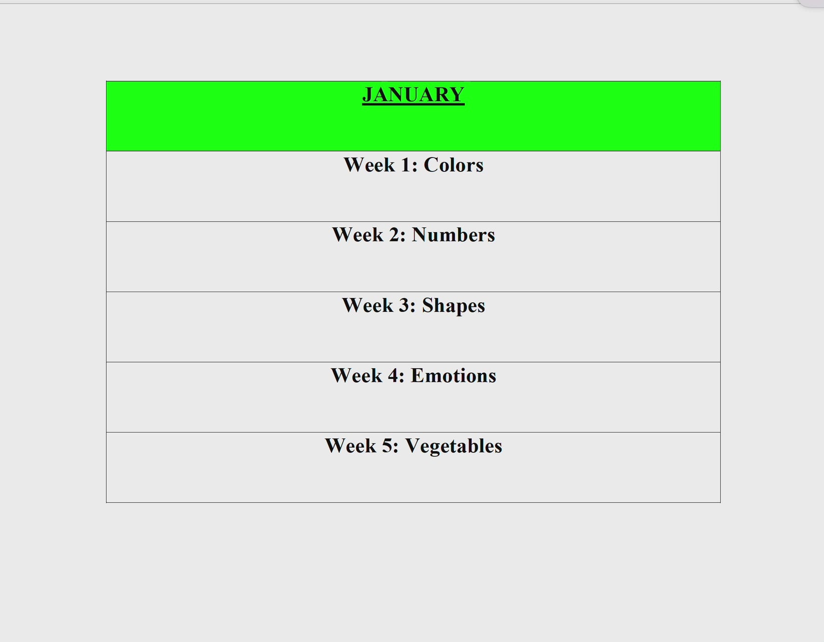 January Infant Lesson Plans – Admin For You