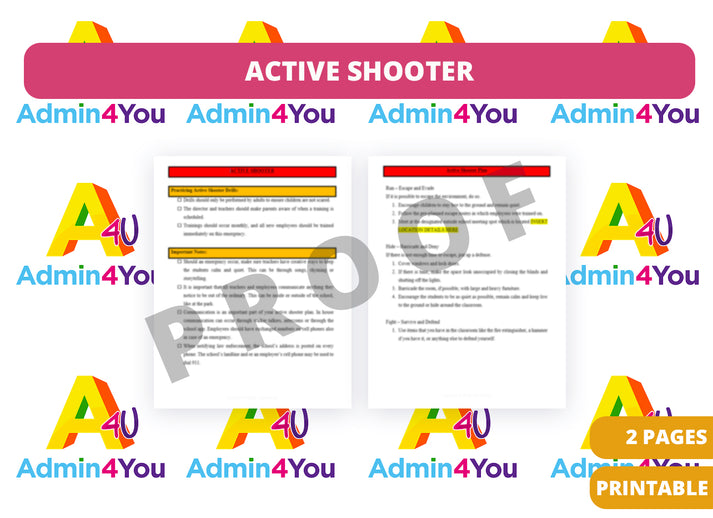 Active Shooter Plan – Admin For You